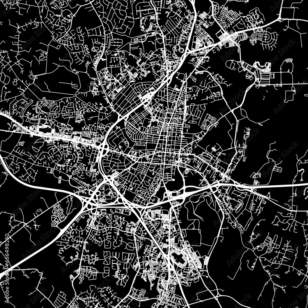 1:1 square aspect ratio vector road map of the city of Frederick ...