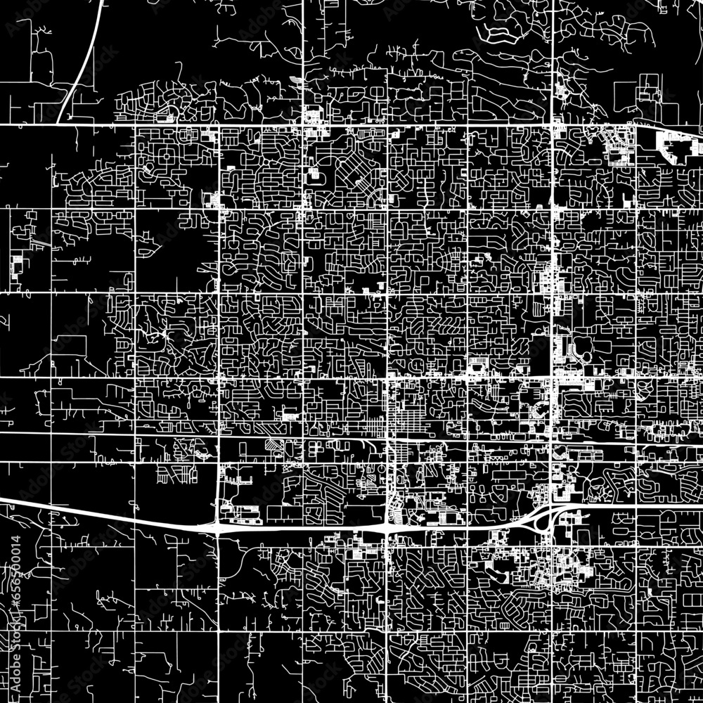 1:1 square aspect ratio vector road map of the city of Meridian Idaho ...