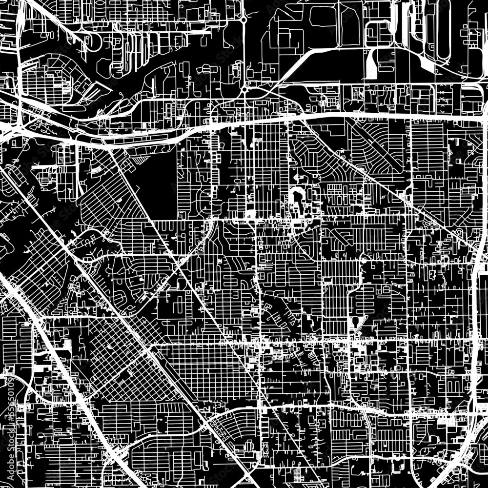 1:1 square aspect ratio vector road map of the city of Pasadena Texas ...