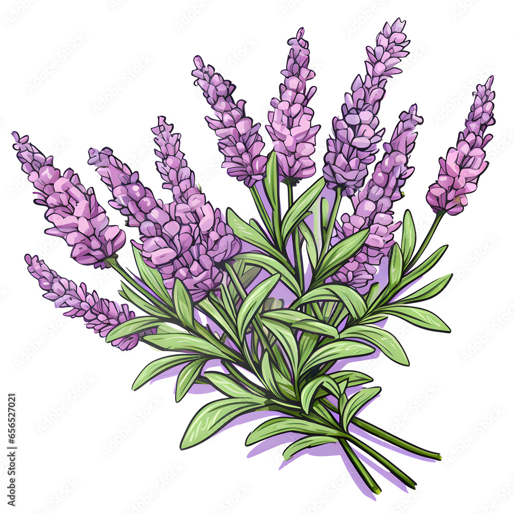 Cartoon clipart of lavender plant, plant clipart, nature clipart ...