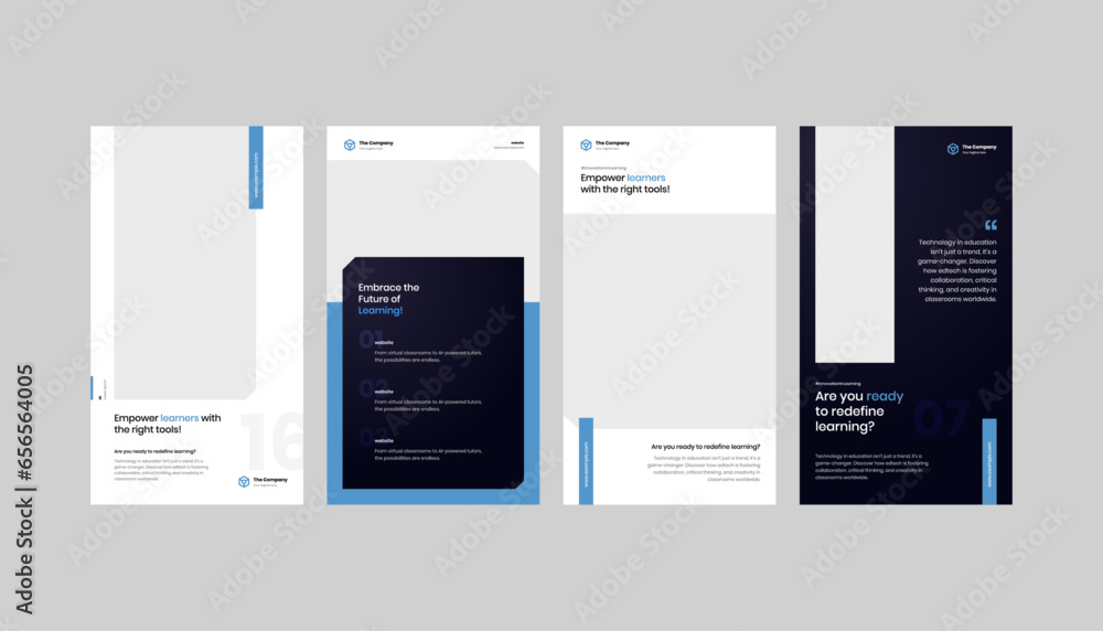 Clean & Modern Learning Standee Banner Collection or Social Media Story ...