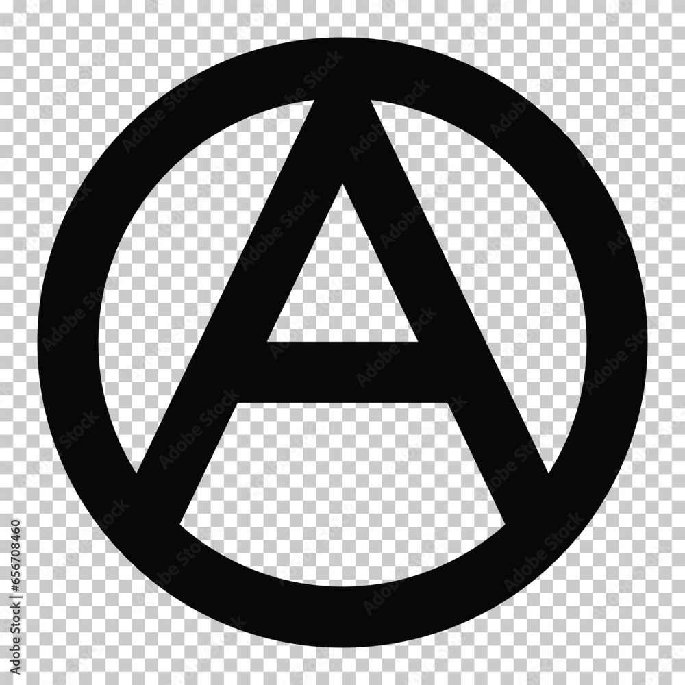 Circle-A anarchist symbol isolated on transparent background. Political ...