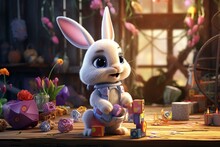 Bunny Rabbit With Books Free Stock Photo - Public Domain Pictures