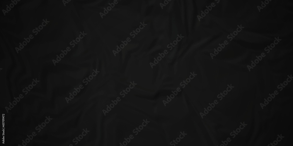 Dark crumple black fabric paper wrinkled poster template ,blank glued ...
