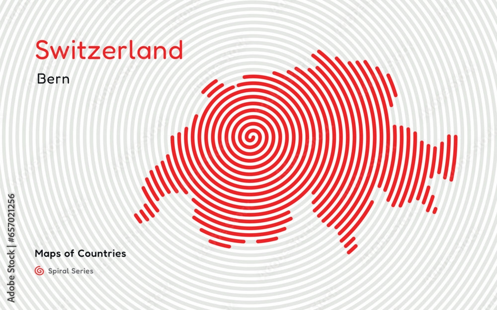 Creative map of Switzerland, Political map. Bern. Capital. World ...