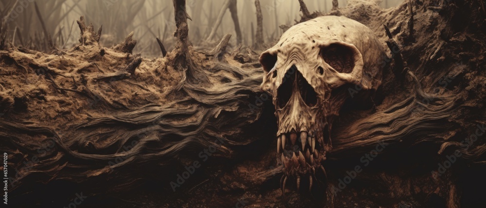 Imaginary carnivorous fungus taking on the shape of a rotting human ...