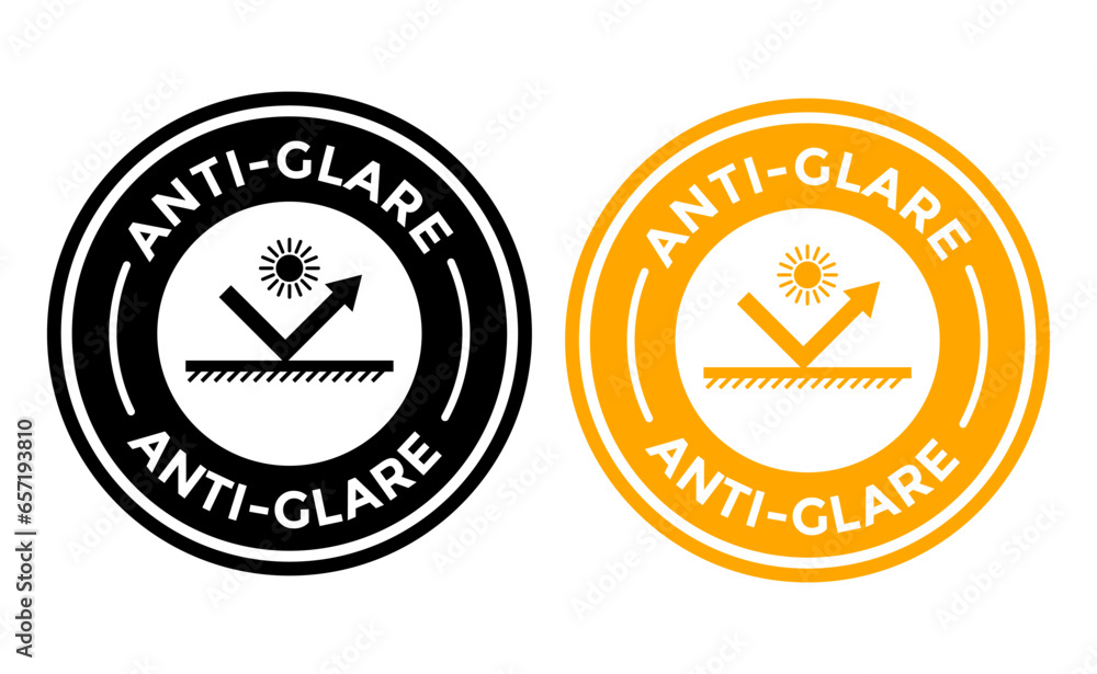 Anti glare vector badge template. This design use sun symbol. SUitable ...