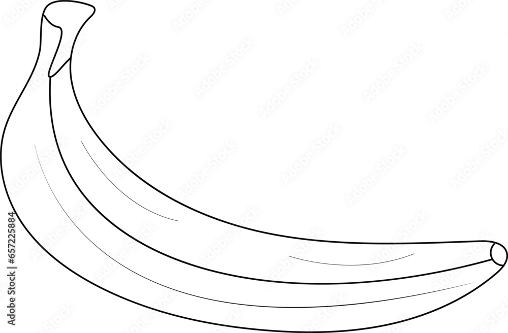 Banana fruit vector illustration coloring pages. Trace and color ...