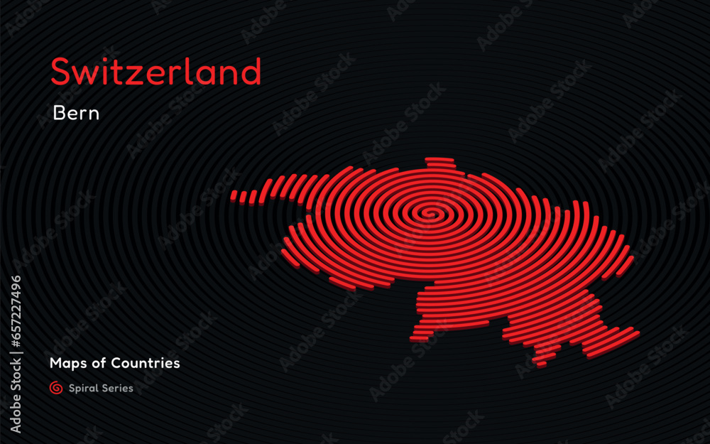 Creative map of Switzerland, Political map. Bern. Capital. World Countries vector 3d maps series ...