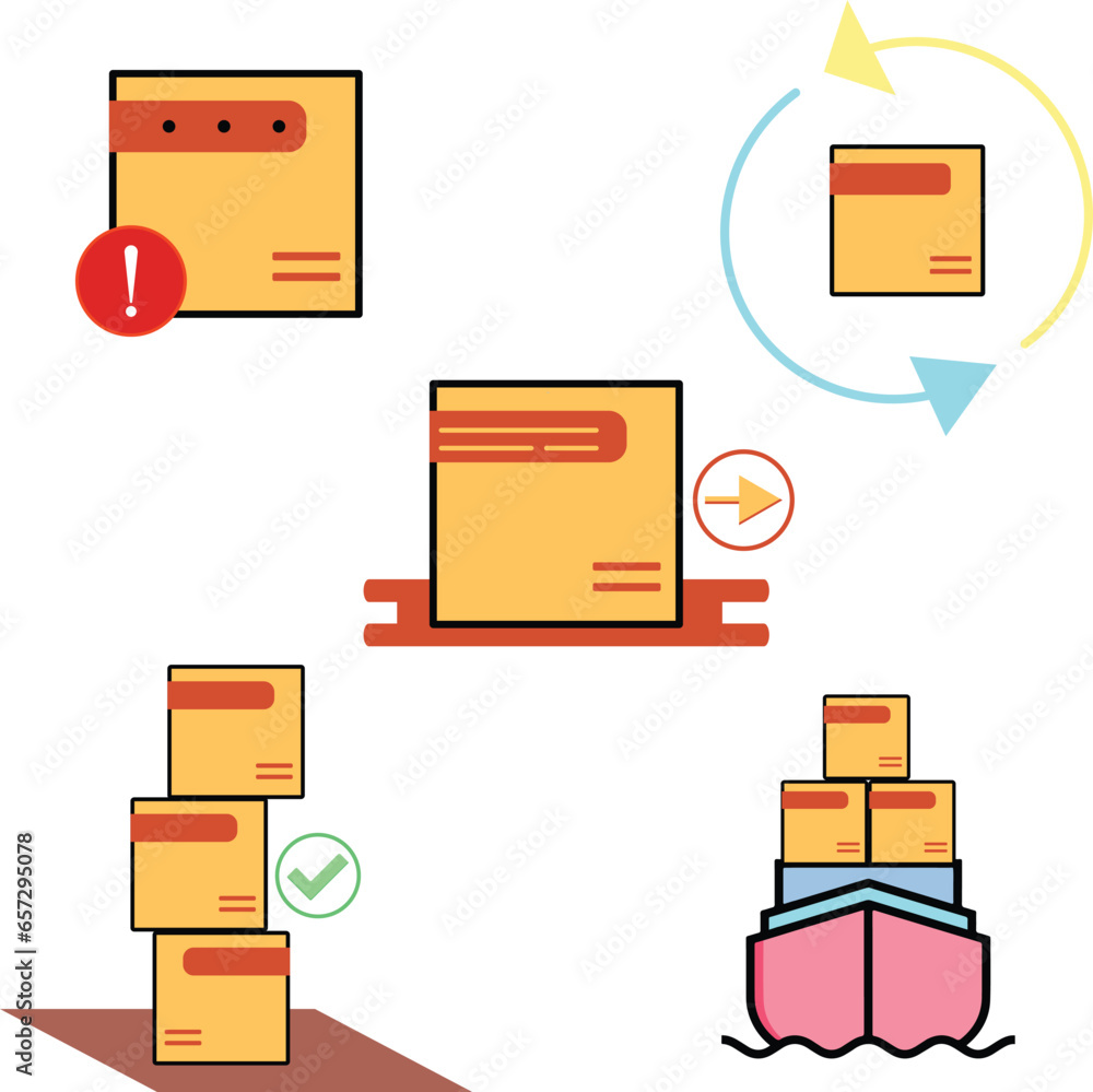 Shipment or Parcel Box Icons - Design the first icon as a classic ...