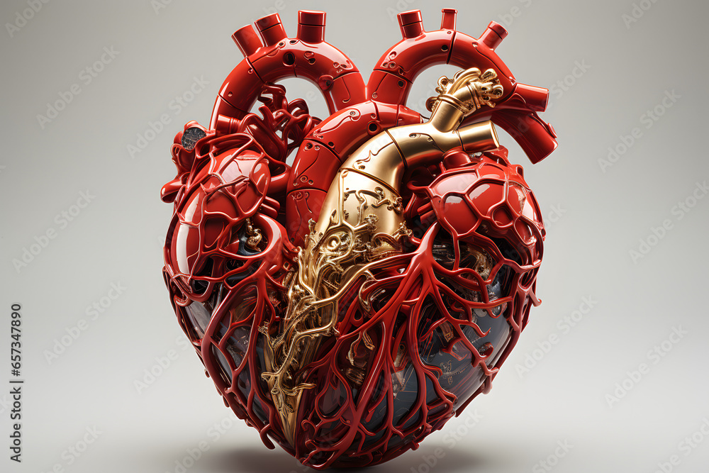 Pulse of Life: A Detailed Render of the Human Heart の Stock イラスト ...