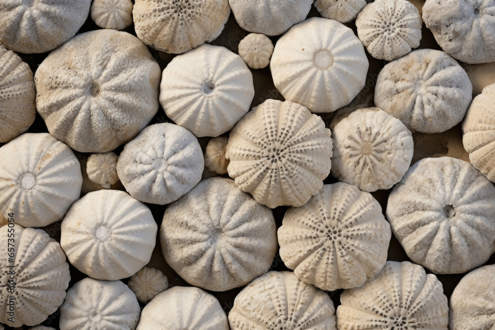 Texture of limestone with fossilized sea urchins The texture of this ...