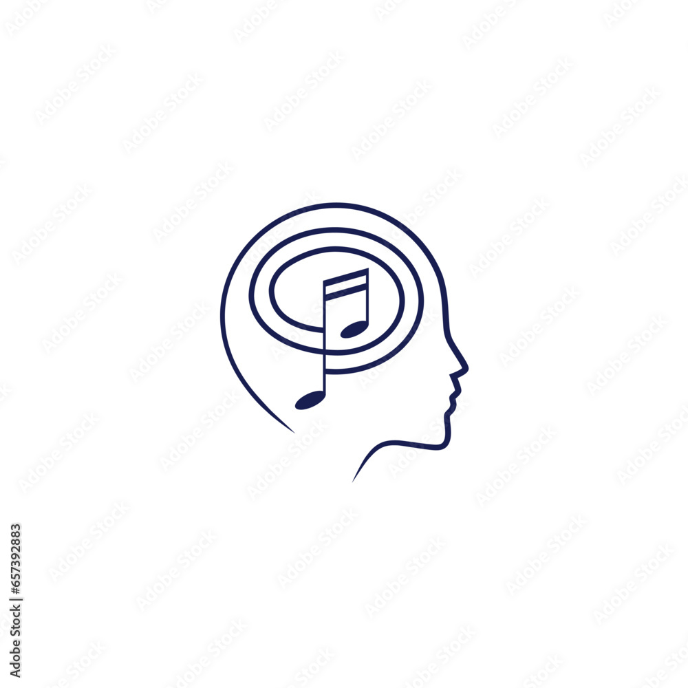 Brain notes music logo for business, concept, company, element ...