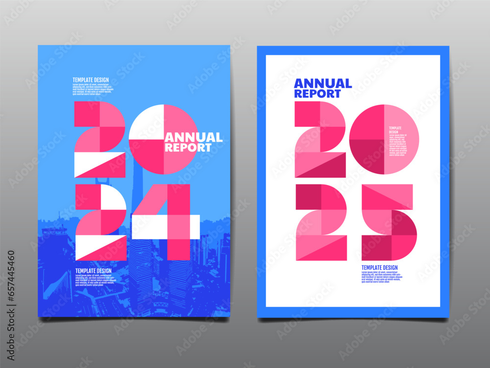 Annual Report, template layout design 2023, 2024, 2025, typography ...