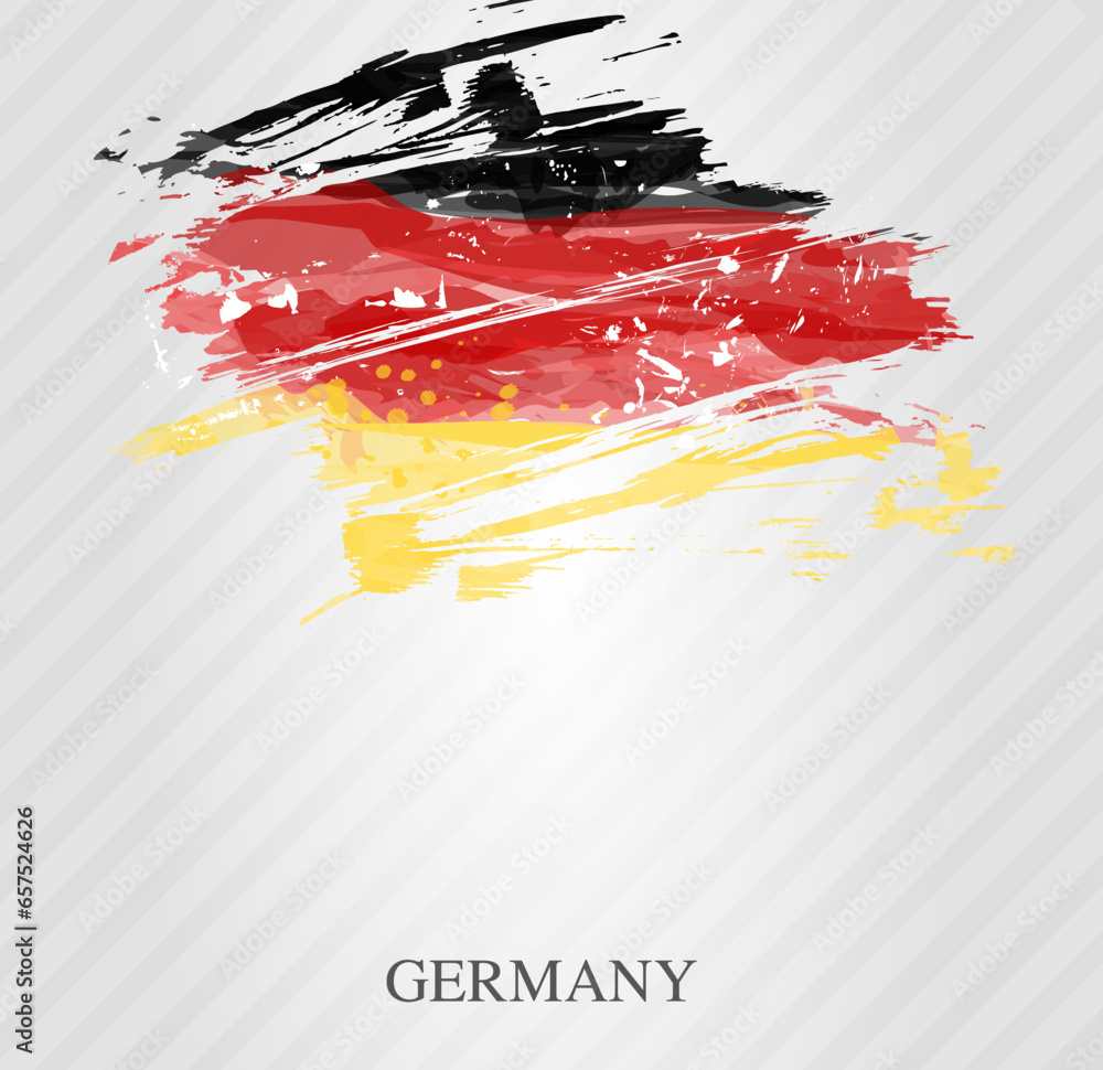 Abstract painted watercolor splashes flag of Germany Bundesflagge und ...