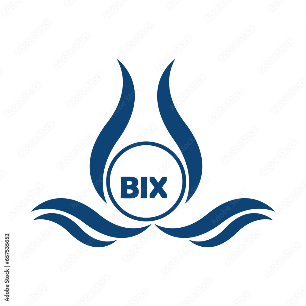 BIX letter water drop icon design with white background in illustrator ...