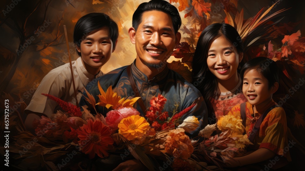 Filipino American History and Filipino Values Month concept. A portrait ...