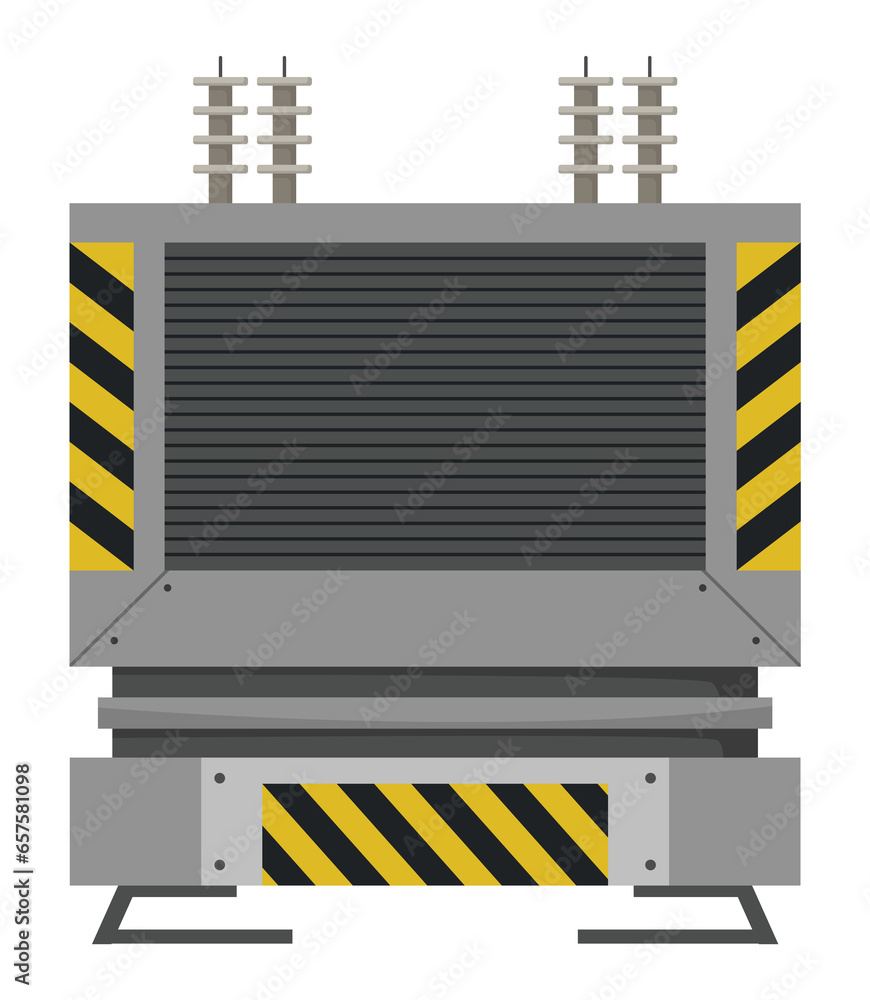 High voltage electrical transformer and isolator. Energy substation ...