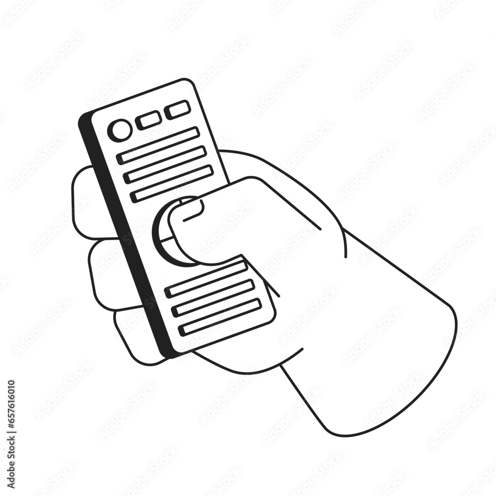 Clicking remote control device cartoon hand outline illustration ...