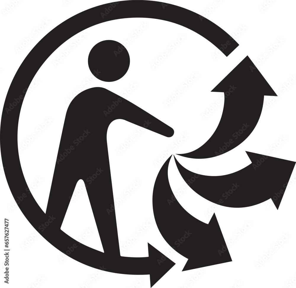 Triman Logo for the recycling of poly-bags in France Stock Vector ...