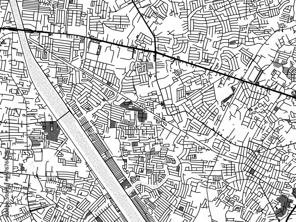 Greyscale vector city map of Cainta in the Philippines with with water ...