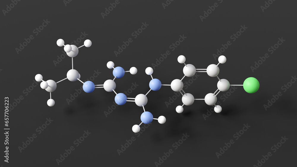 proguanil molecule, molecular structure, miscellaneous antimalarials ...