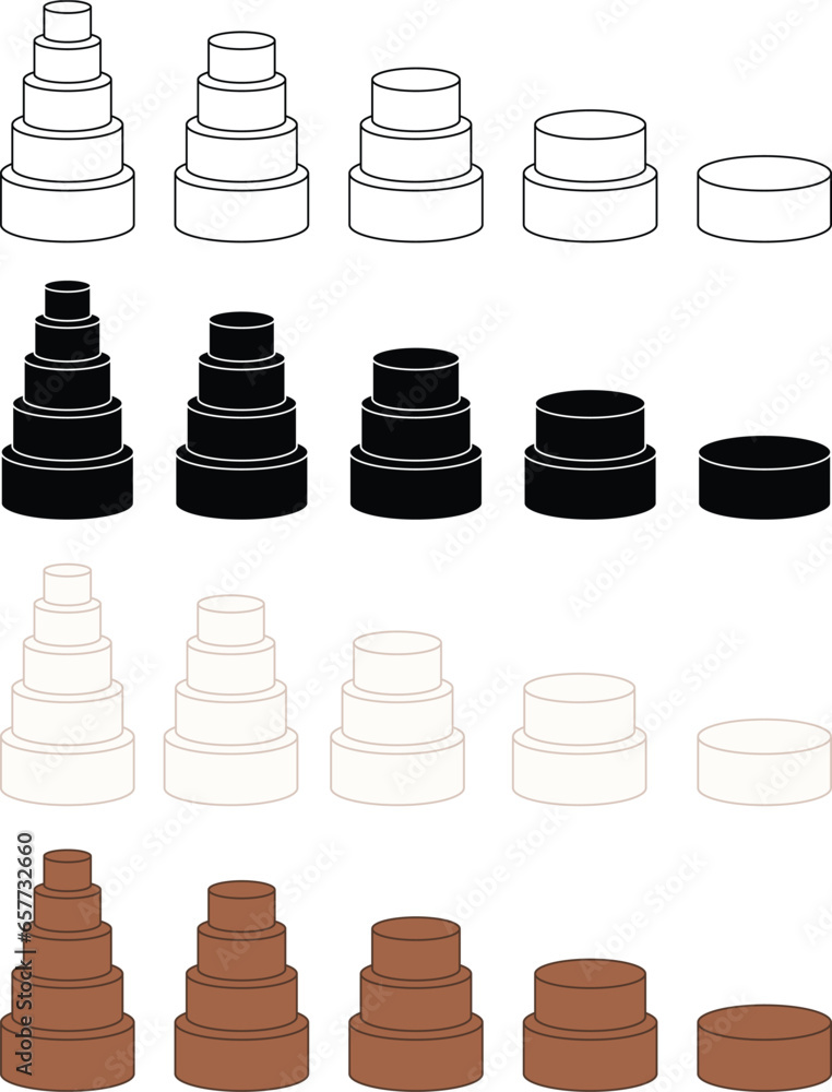 Vetor Undecorated Layered Cake Blank Template Clipart - Outline ...