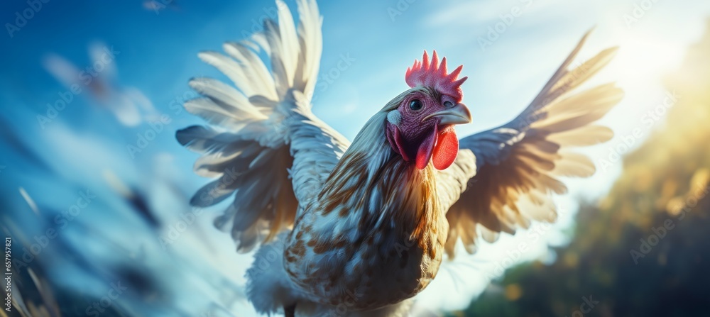 Angry rooster. Generative AI technology. Stock Photo | Adobe Stock