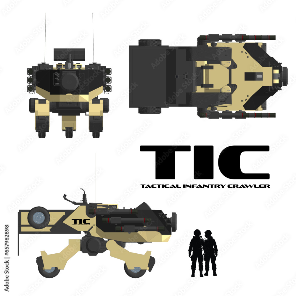 Tactical Infantry Crawler 3D Model SVGs - Futuristic Military Vehicle ...