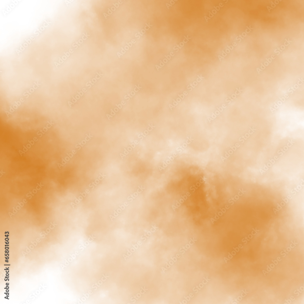 Abstract orange puffs of smoke mist overlay on transparent background ...