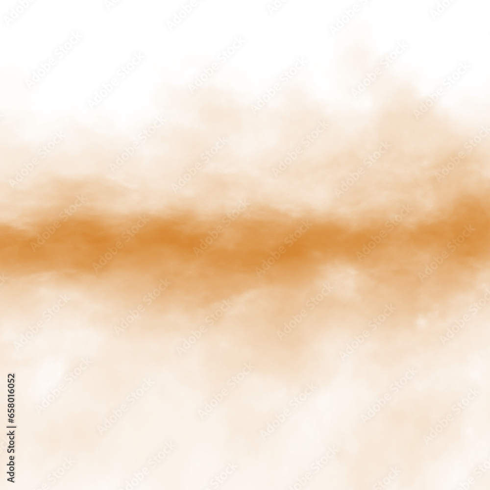 Abstract orange puffs of smoke mist overlay on transparent background ...