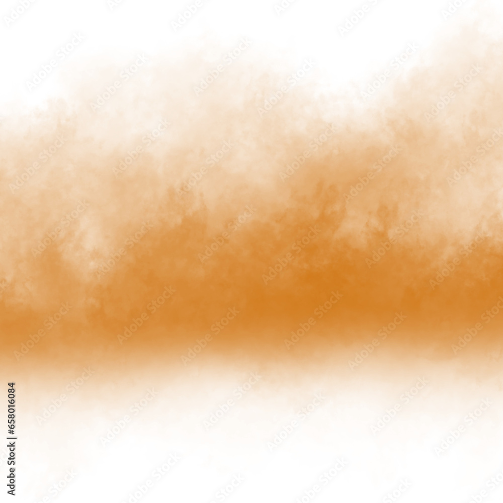 Abstract orange puffs of smoke mist overlay on transparent background ...