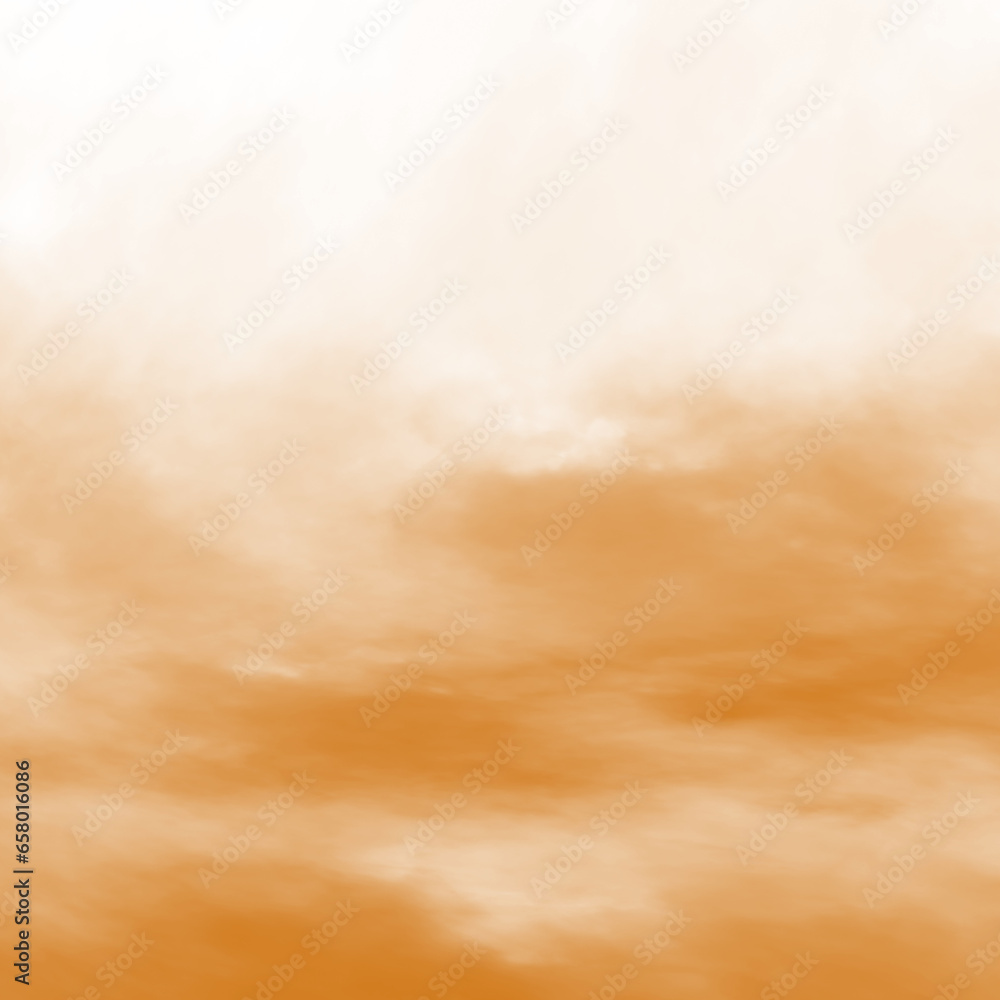 Abstract orange puffs of smoke mist overlay on transparent background ...