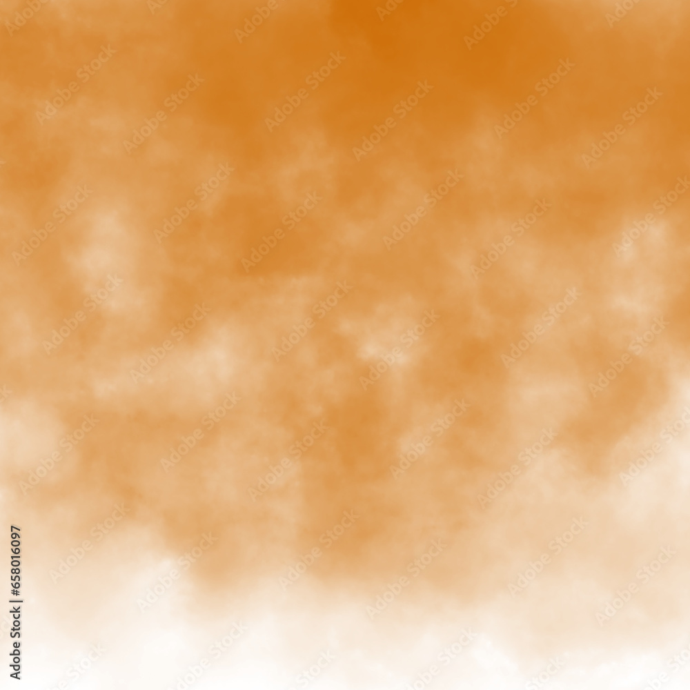 Abstract orange puffs of smoke mist overlay on transparent background ...