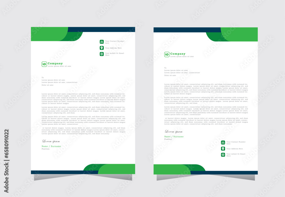 green letterhead design, letter head design templates. modern and ...