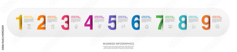 Timeline infographic design with numbers. Infographics for business ...