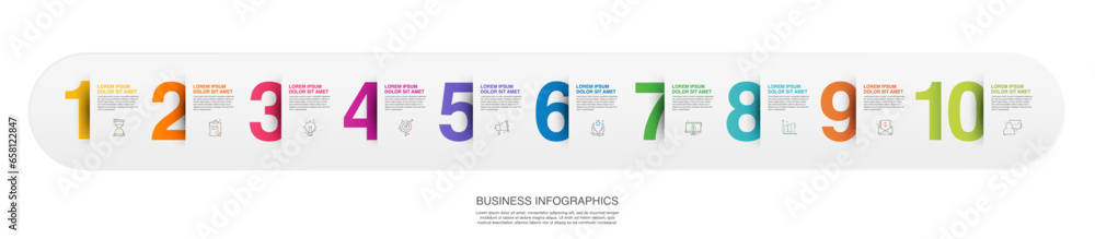 Timeline infographic design with numbers. Infographics for business ...