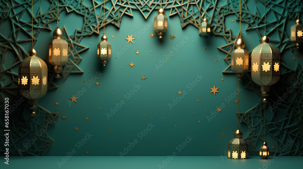 realistic image of poster background for islamic design Stock ...
