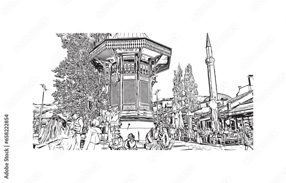 Building view with landmark of Sarajevo is the capital of Bosnia and ...