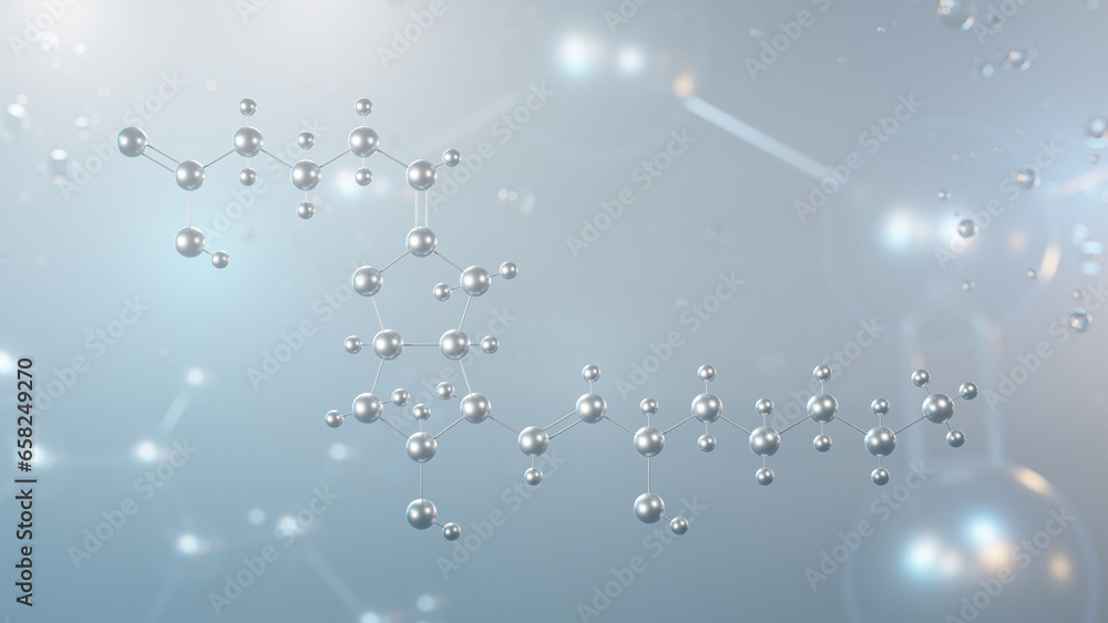 prostacyclin molecular structure, 3d model molecule, prostaglandin i2 ...