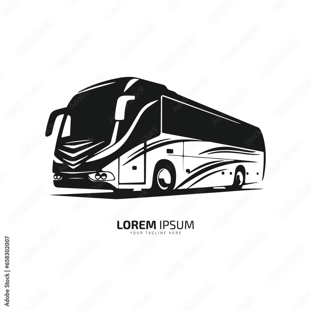 Minimal and abstract logo of bus vector school bus icon student bus ...