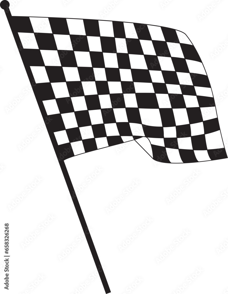 Vector black and white checkered auto racing flags and finishing tape ...