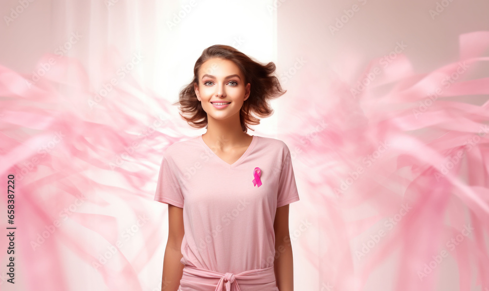 Expressing solidarity with breast cancer fighters, the girl symbolizes ...