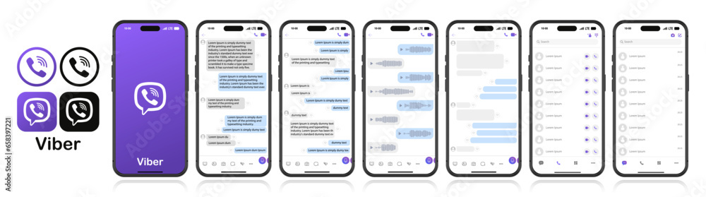 Viber mockup on a white background. Viber on social media screen ...