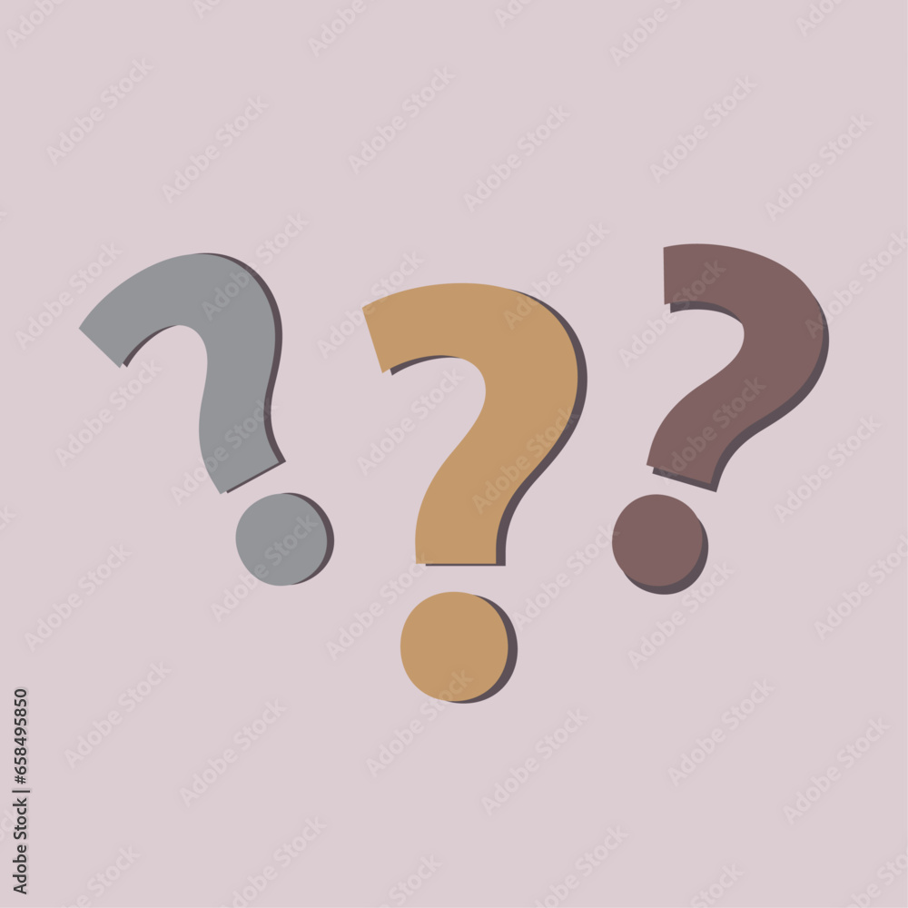 colored question mark. question mark illustration. pink background ...