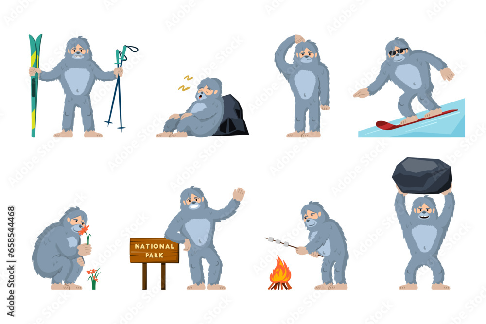 Vector de Stock prehistoric yeti bigfoots. neanderthal bigfoot ...
