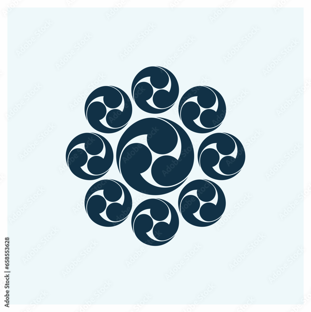Kamon Symbols of Japan. Coat of arms of the Japanese family Kamon ...