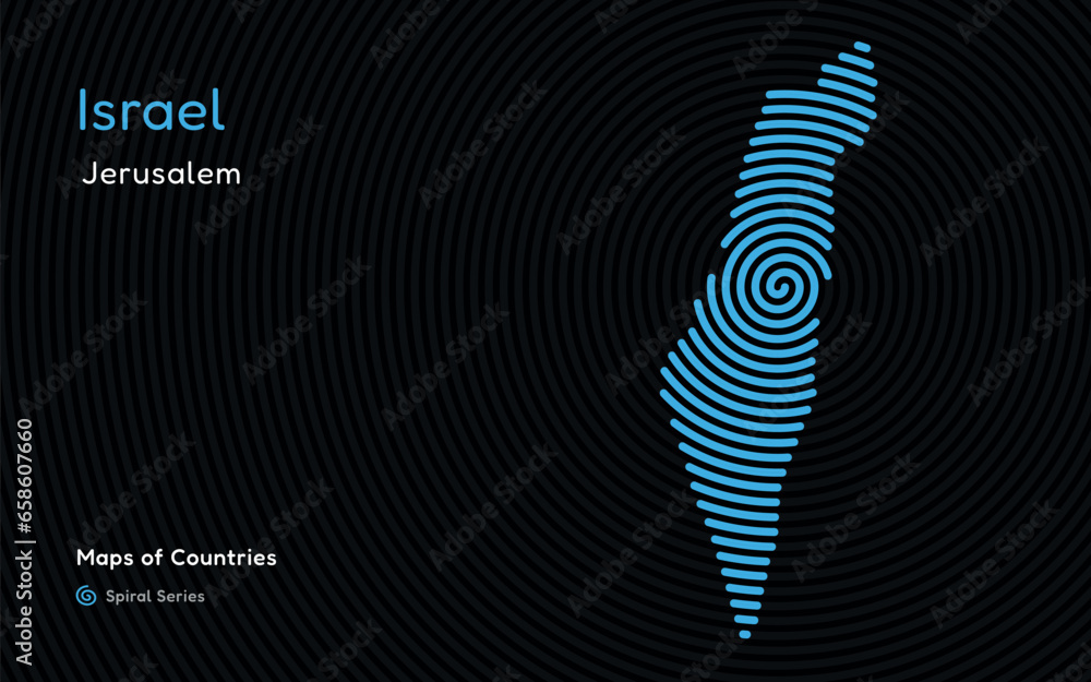 Creative map of Israel. Political map. Capital Jerusalem. World ...