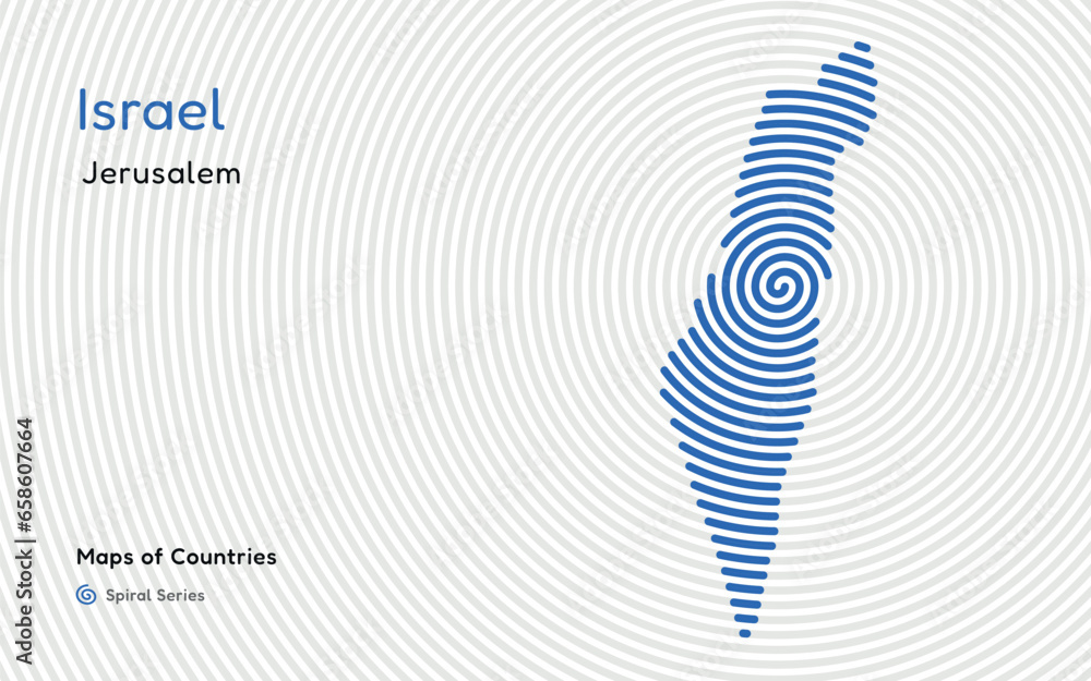 Creative map of Israel. Political map. Capital Jerusalem. World ...