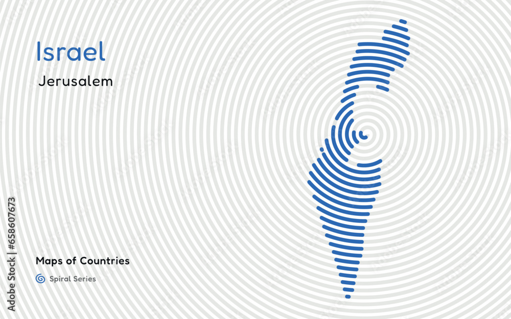 Creative map of Israel. Political map. Capital Jerusalem. World ...